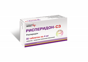 Рисперидон-СЗ таблетки покрытые пленочной оболочкой 4 мг 30 шт ...